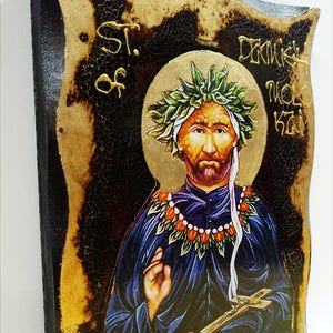 Saint Damien of Molokai Handmade Wood Icon on Plaque With - Etsy
