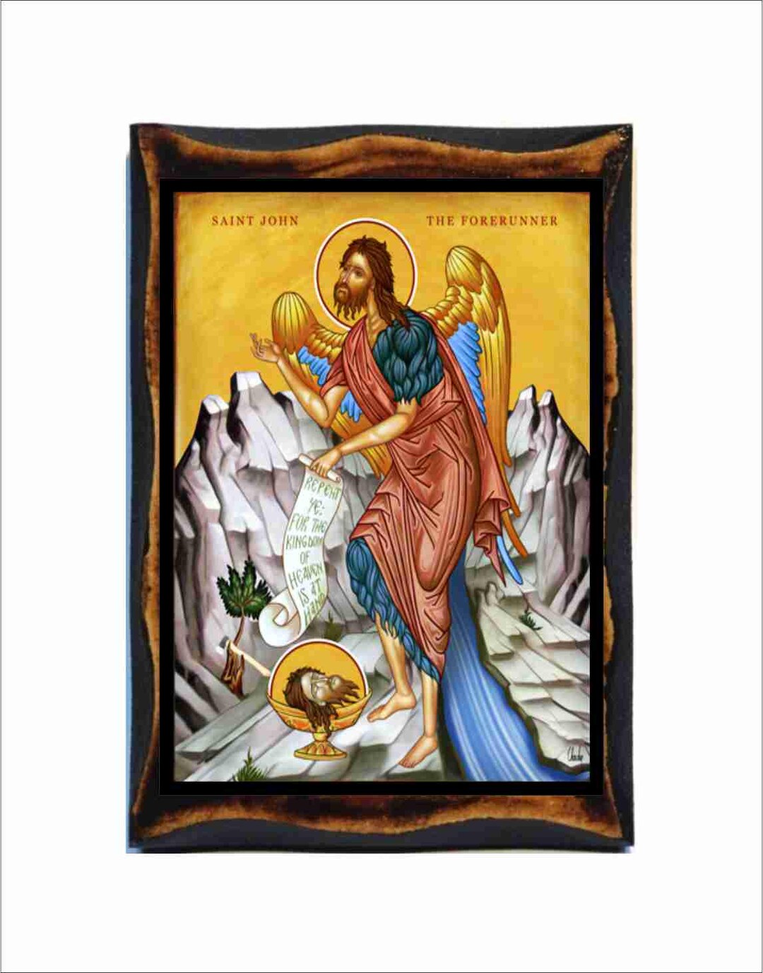John the Baptist - Byzantine Icon - Orthodox Catholic Handmade Wood ...