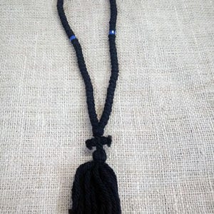 Prayer Rope 100 Knots Wool Blue Bead With Holy Anointing Oil - Etsy