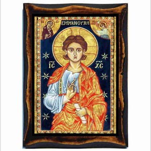 Immanuel, Jesus Christ - Byzantine Art - Orthodox Catholic Holy Card on ...