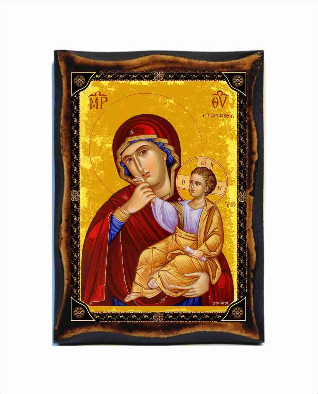 Virgin Mary Paramythia Icon - Our Lady of Consolation - Holy Card on ...