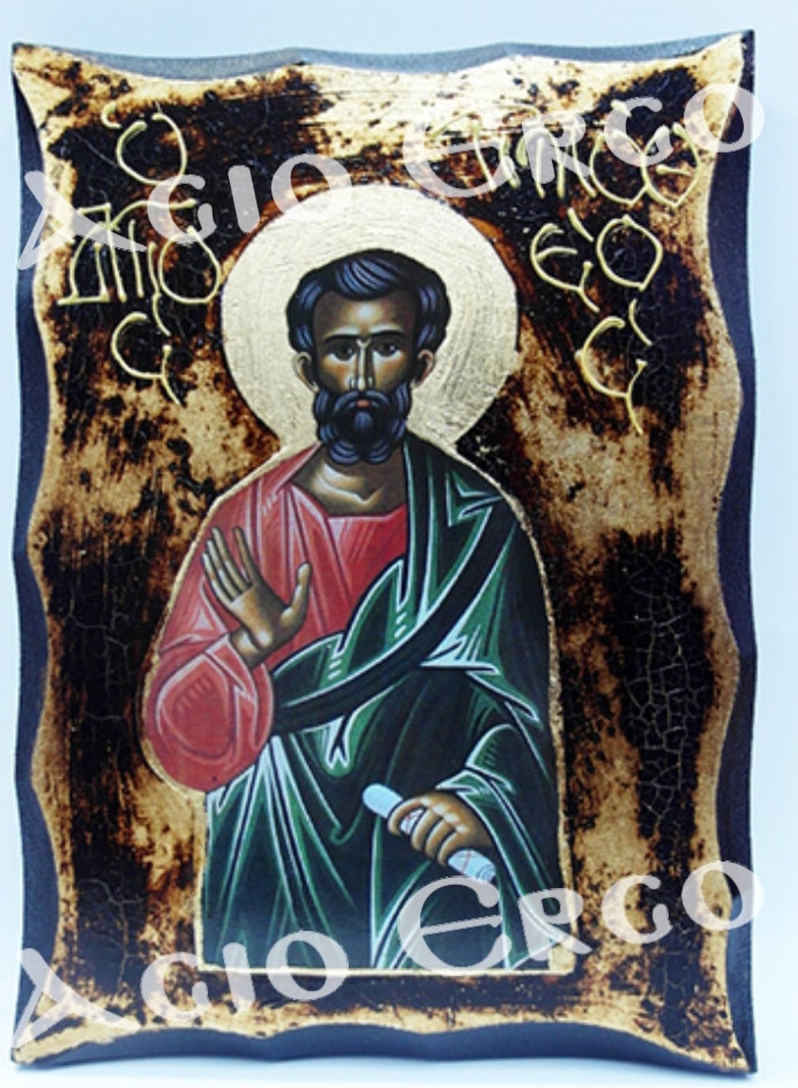 Saint Timothy Bishop Martyr Handmade Wood Icon on Plaque With - Etsy