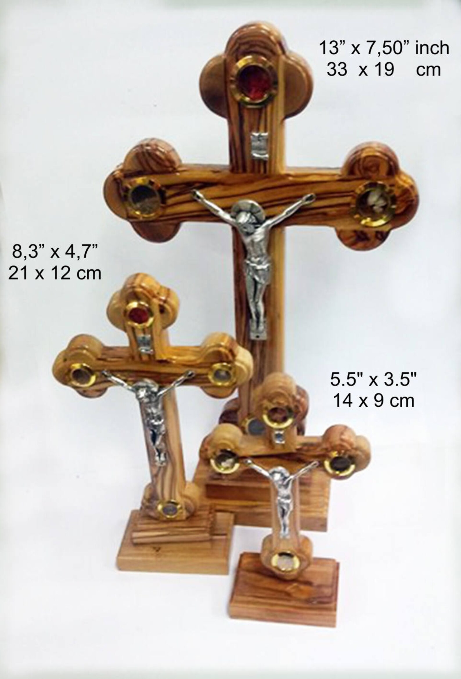 Jerusalem Crucifix Self-adhesive Base olive Wood Crucifix | Etsy