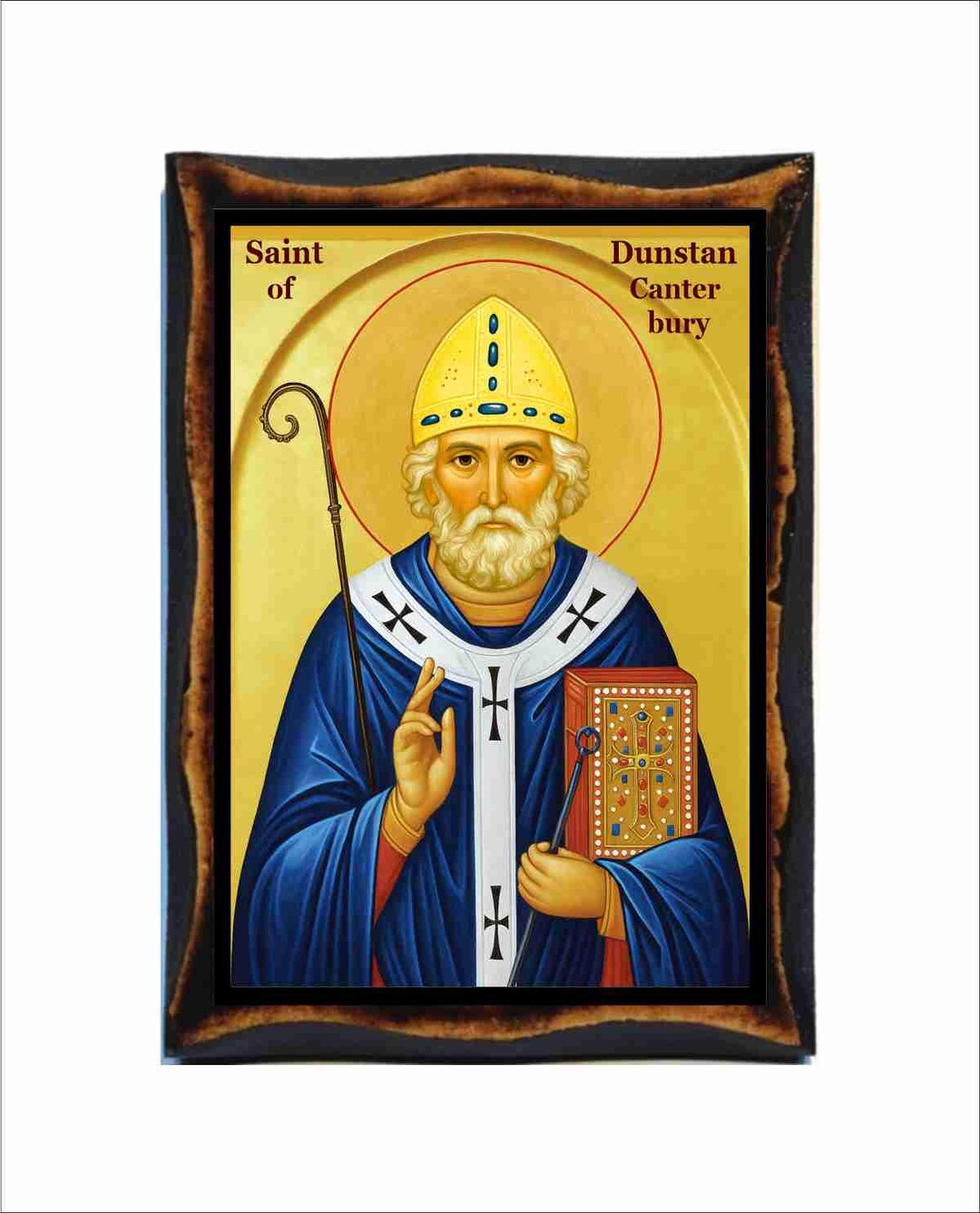 Saint Dunstan Icon - Byzantine Art - Orthodox Catholic Holy Card on ...