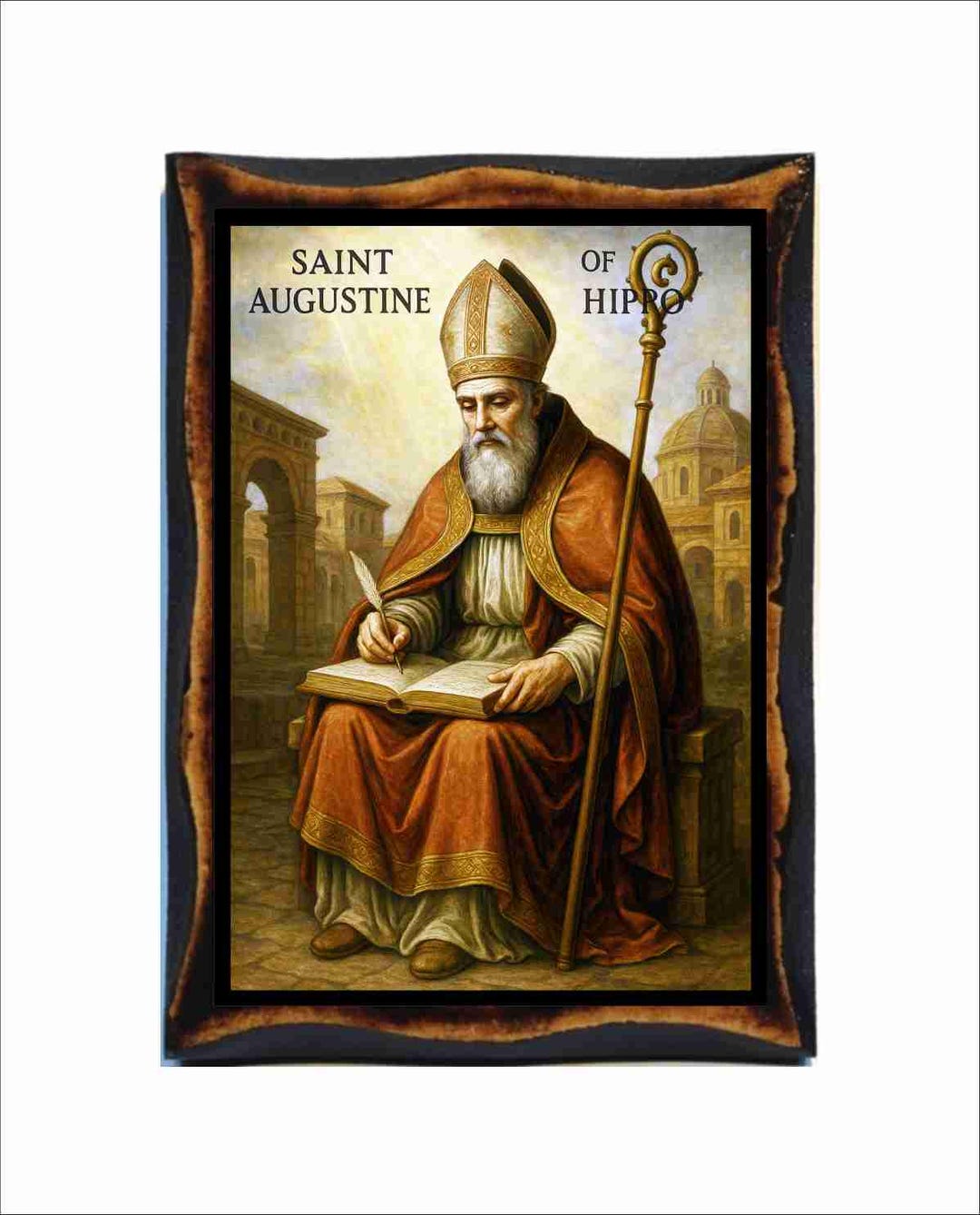 Saint Augustine of Hippo - Byzantine Art - Orthodox Catholic Holy Card ...