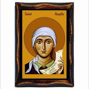 Saint Angela Catholic Christian Icon on Wood - Etsy