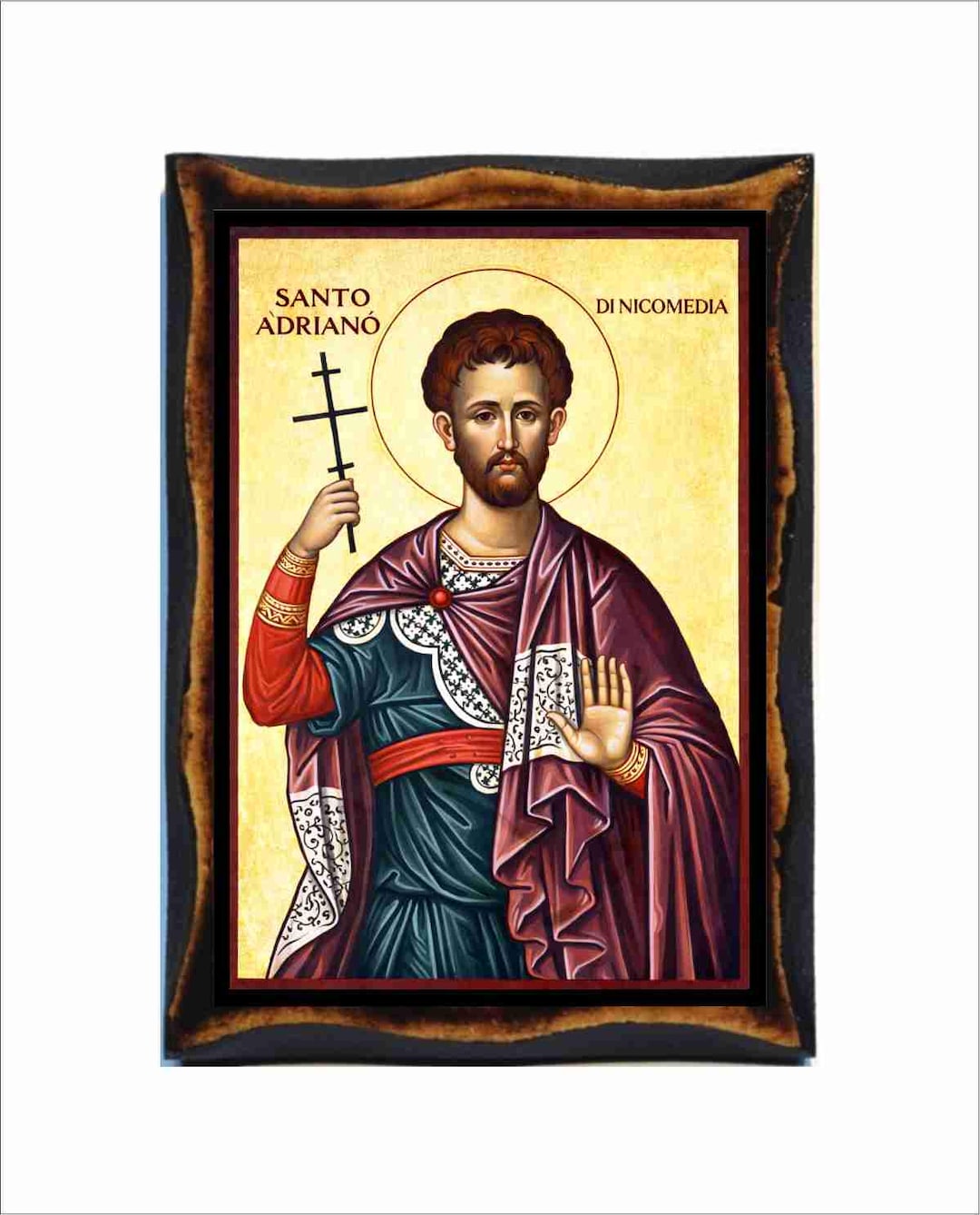 Santo Adriano Icon - Byzantine Art - Orthodox Catholic Holy Card on ...