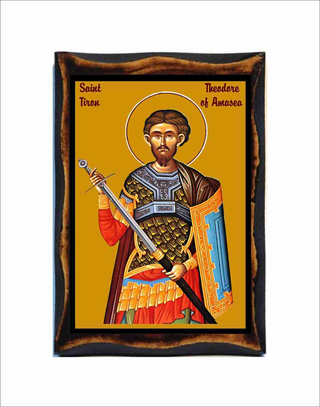 Saint Theodore Icon - Byzantine Art - Orthodox Catholic Holy Card on ...