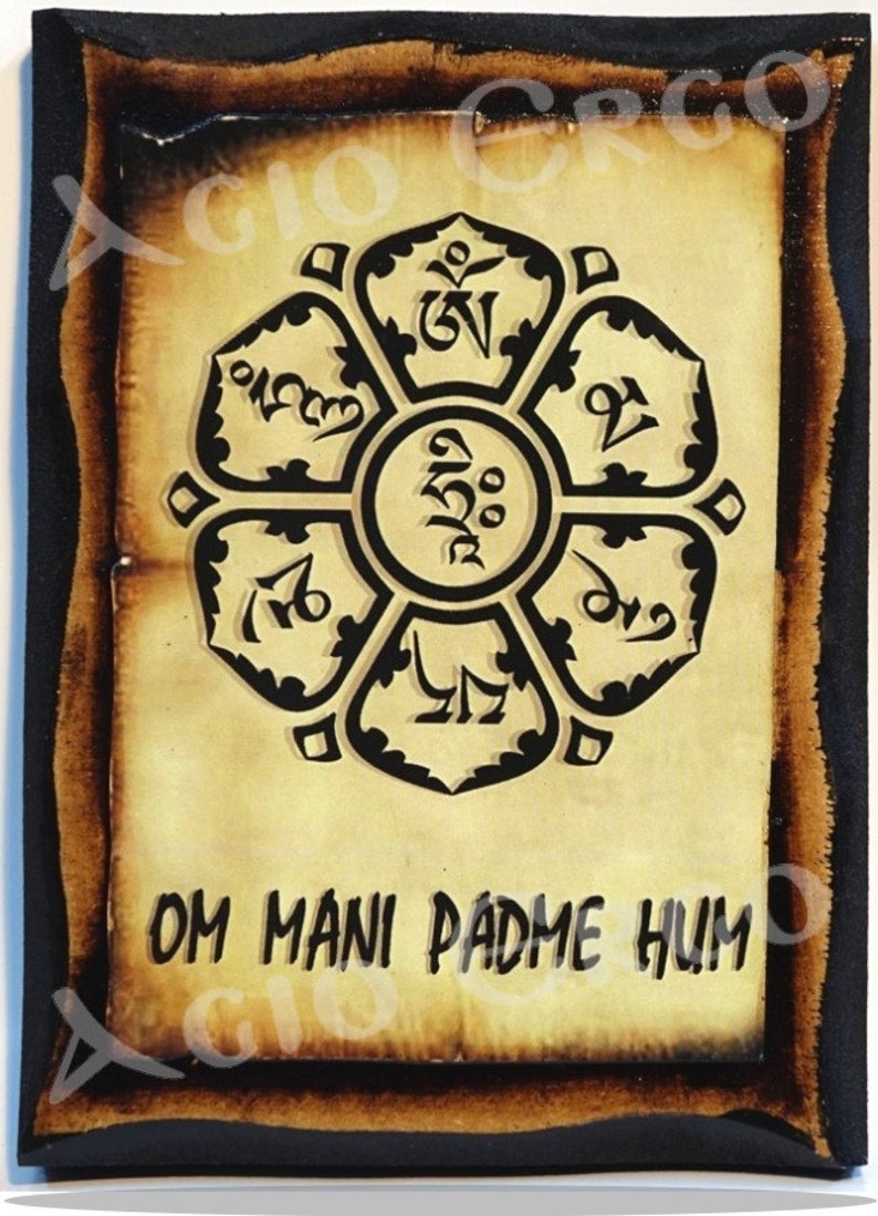 Om Mani Padme Hum lotus Flower the Mantra in - Etsy