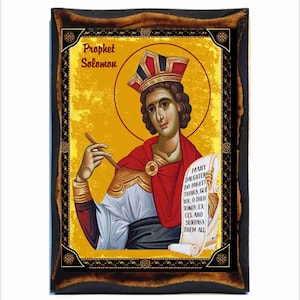 Prophet Solomon Byzantine Icon: Catholic Holy Card on Handmade Wood ...