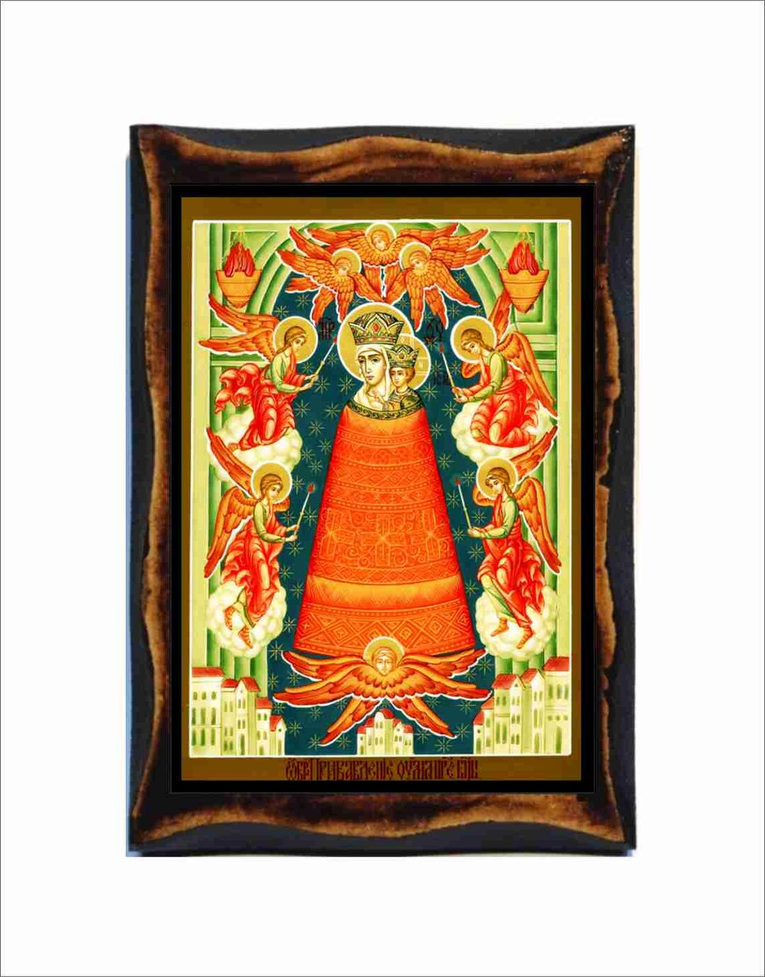 The Virgin Mary Increaser of Wisdom Angels Greek Orthodox Russian Mount ...