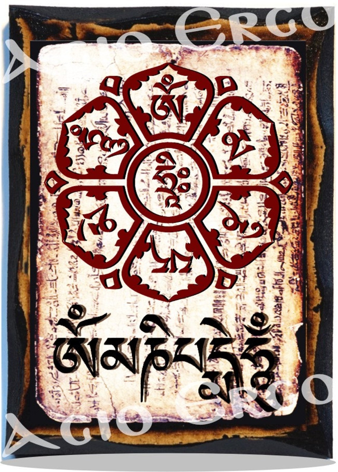 Om Mani Padme Hum lotus Flower the Mantra in - Etsy