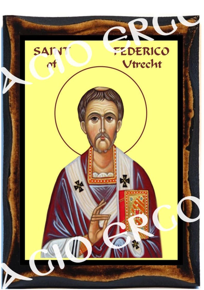 Saint Frederick of Utrecht Roman Christian Catholic Wood Icon - Etsy