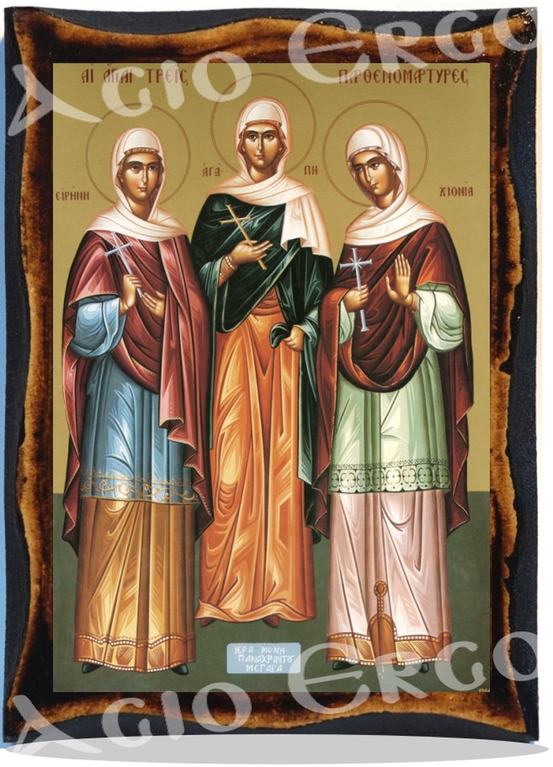 Saints Agapi, Irene, Xionia Greek Orthodox Russian Mount Athos ...
