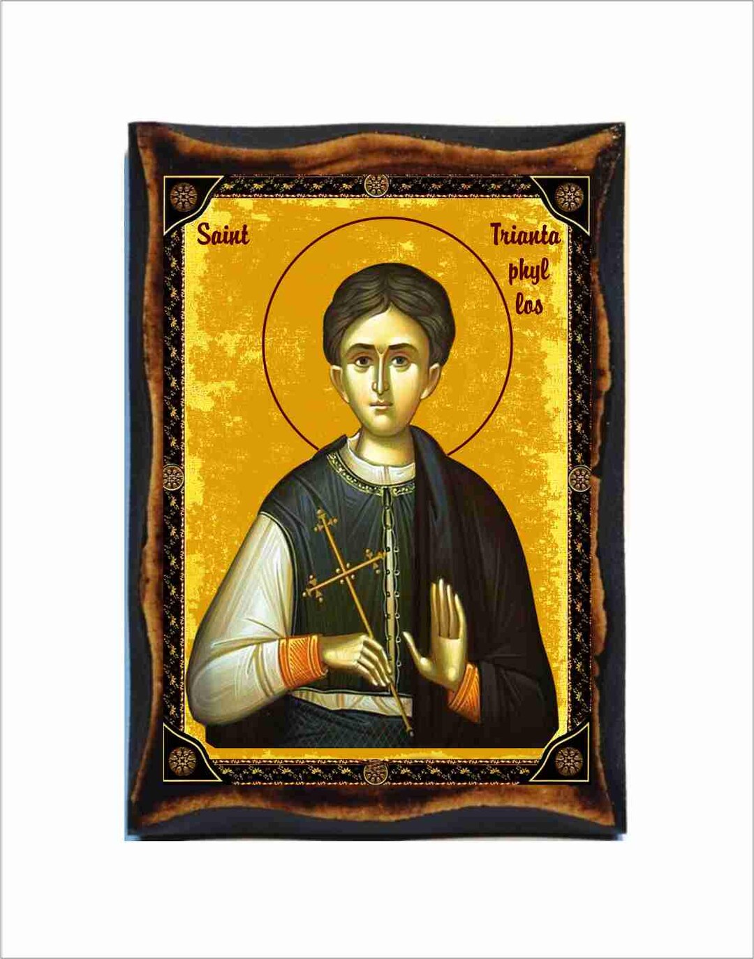 Saint Triantafyllos - Byzantine Art - Orthodox Catholic Holy Card on ...