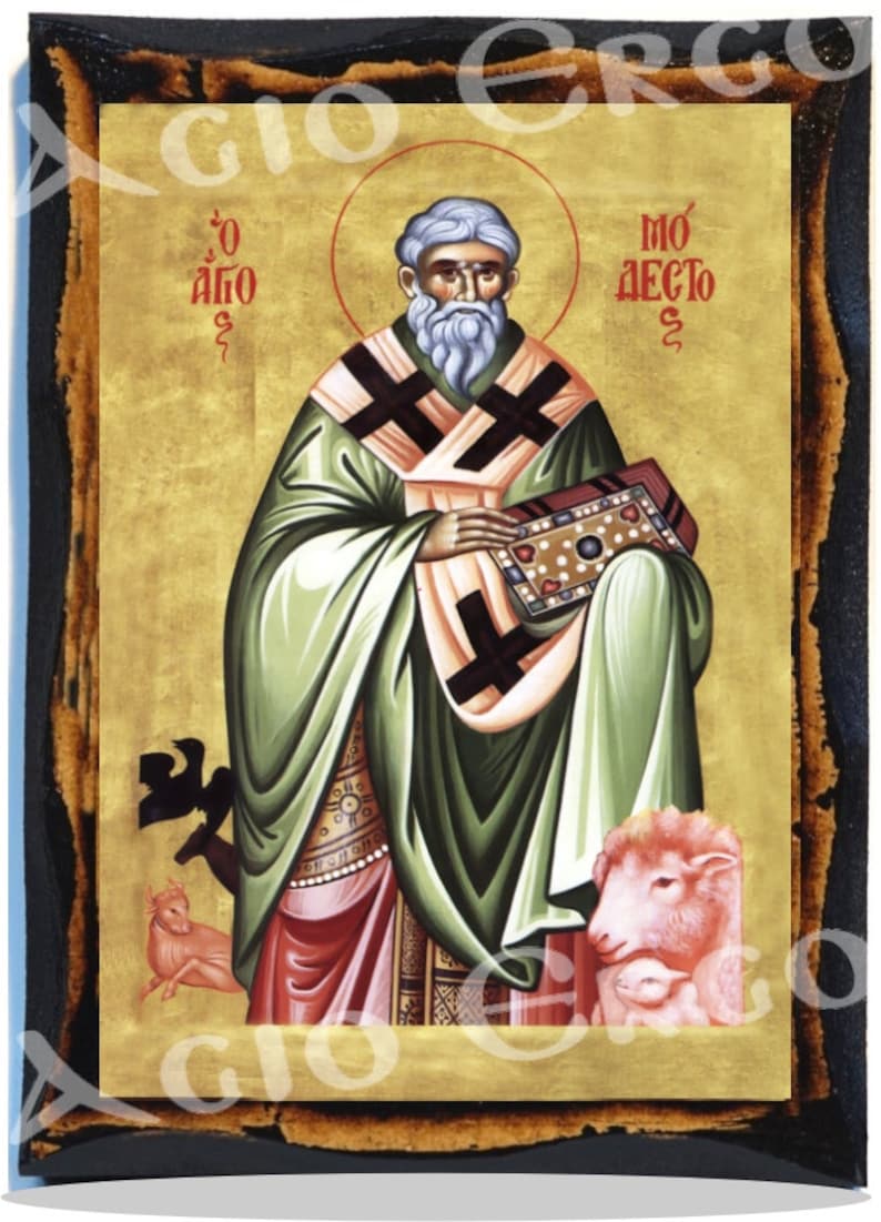 Saint Modestos of Jerusalem Patron Saint of Animals Greek - Etsy