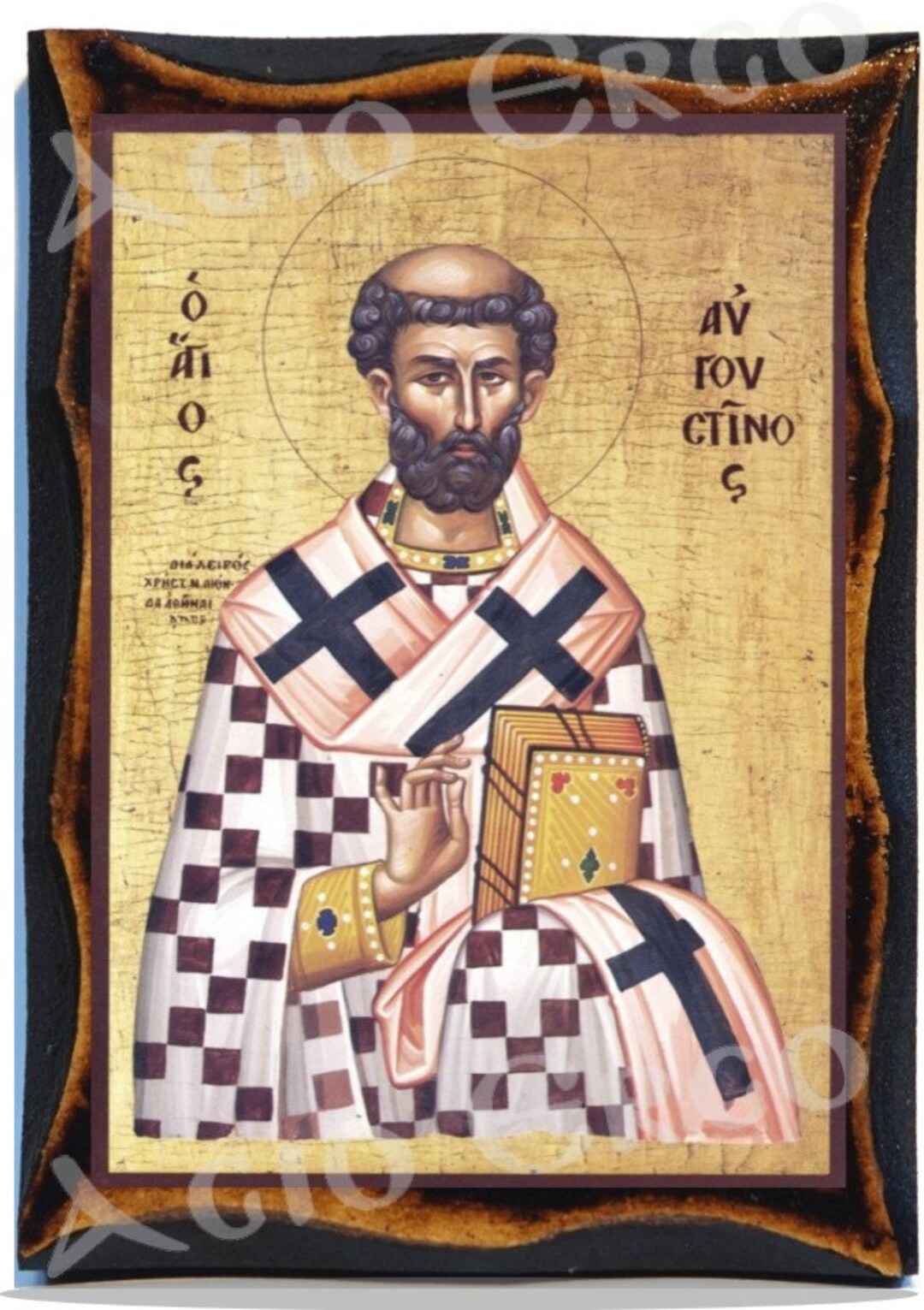 Saint Augustine Greek Orthodox Byzantine Christian Icon on Wood - Etsy