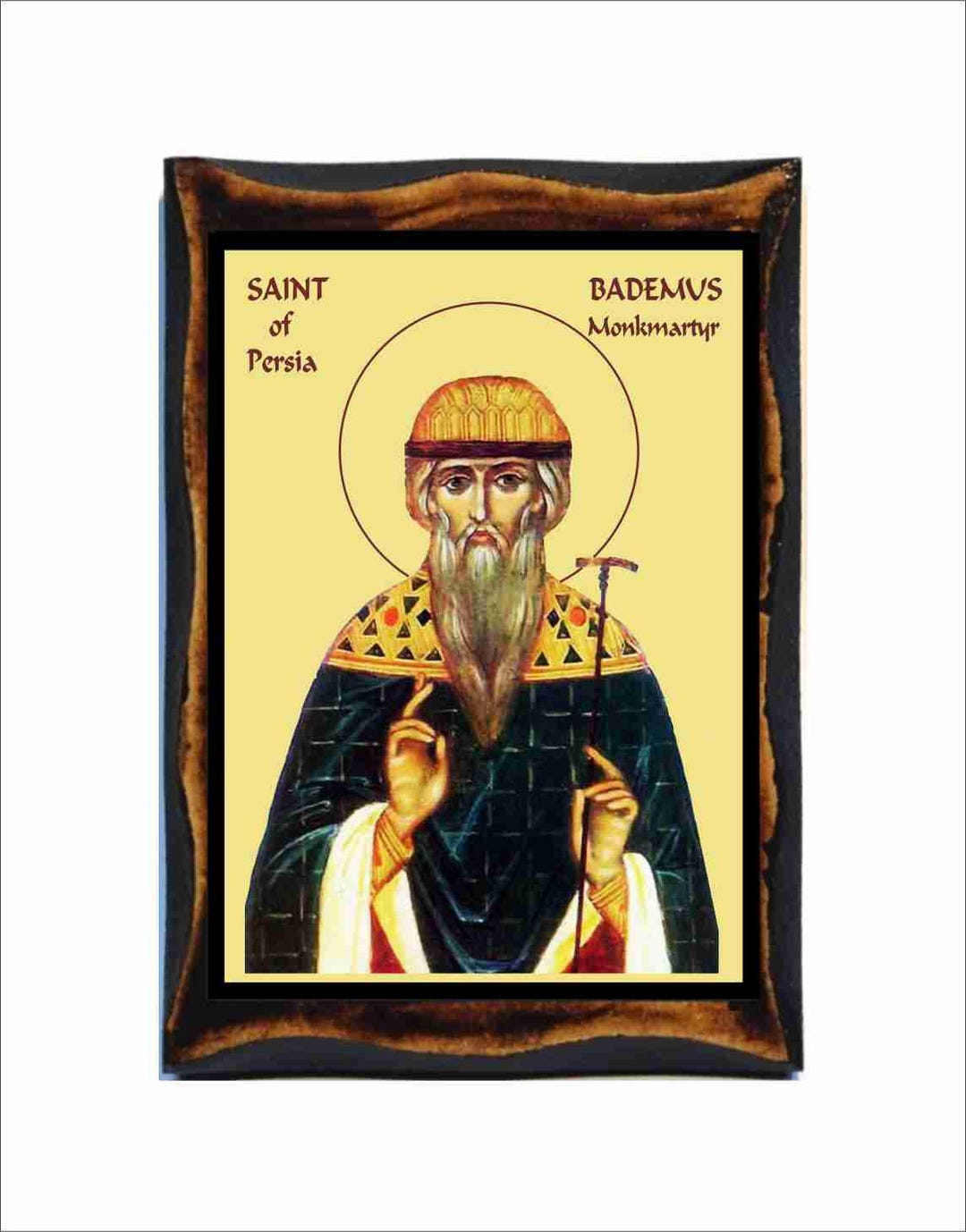 Saint Bademus of Persia Byzantine Icon - Catholic Holy Card on Handmade ...