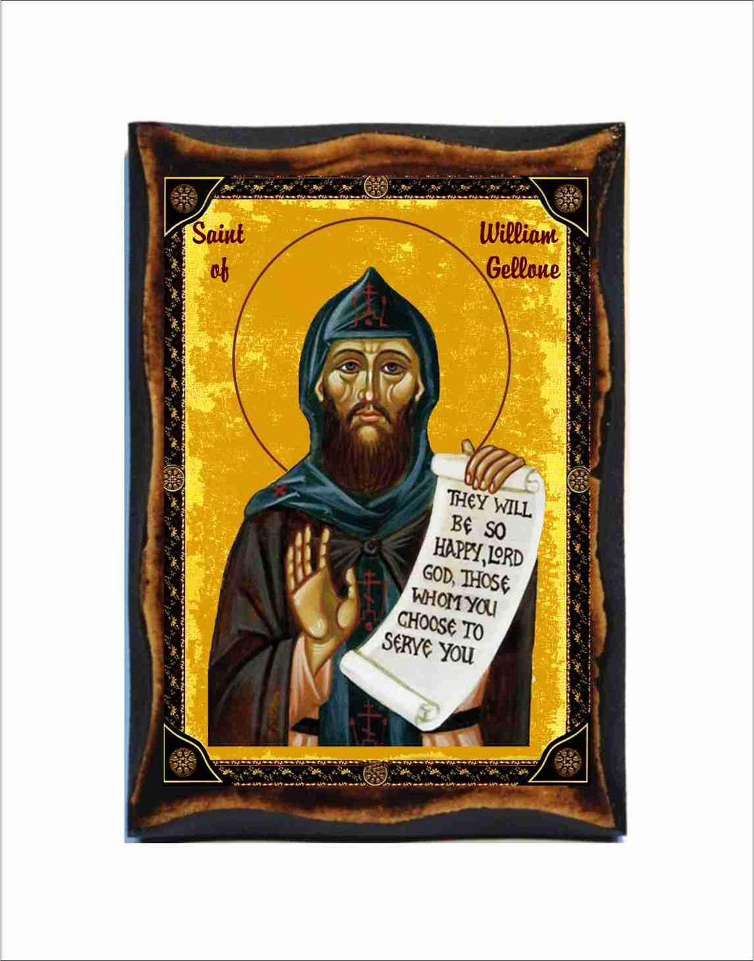 Saint William of Gellone - Byzantine Art - Orthodox Catholic Holy Card ...