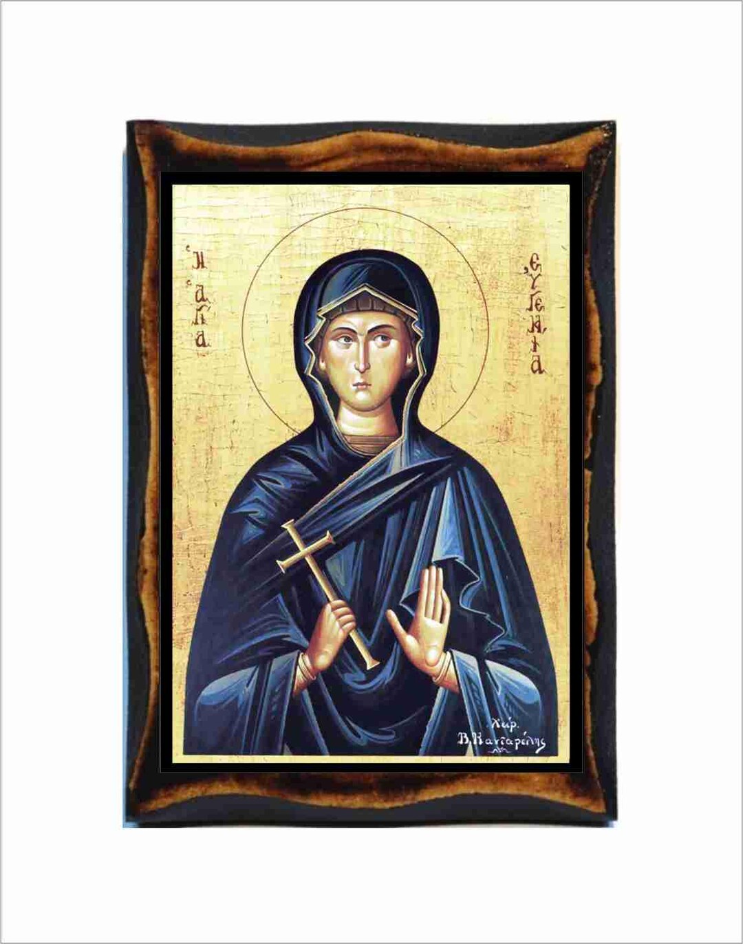 Saint Eugenia Icon - Byzantine Art - Orthodox Catholic Holy Card on ...