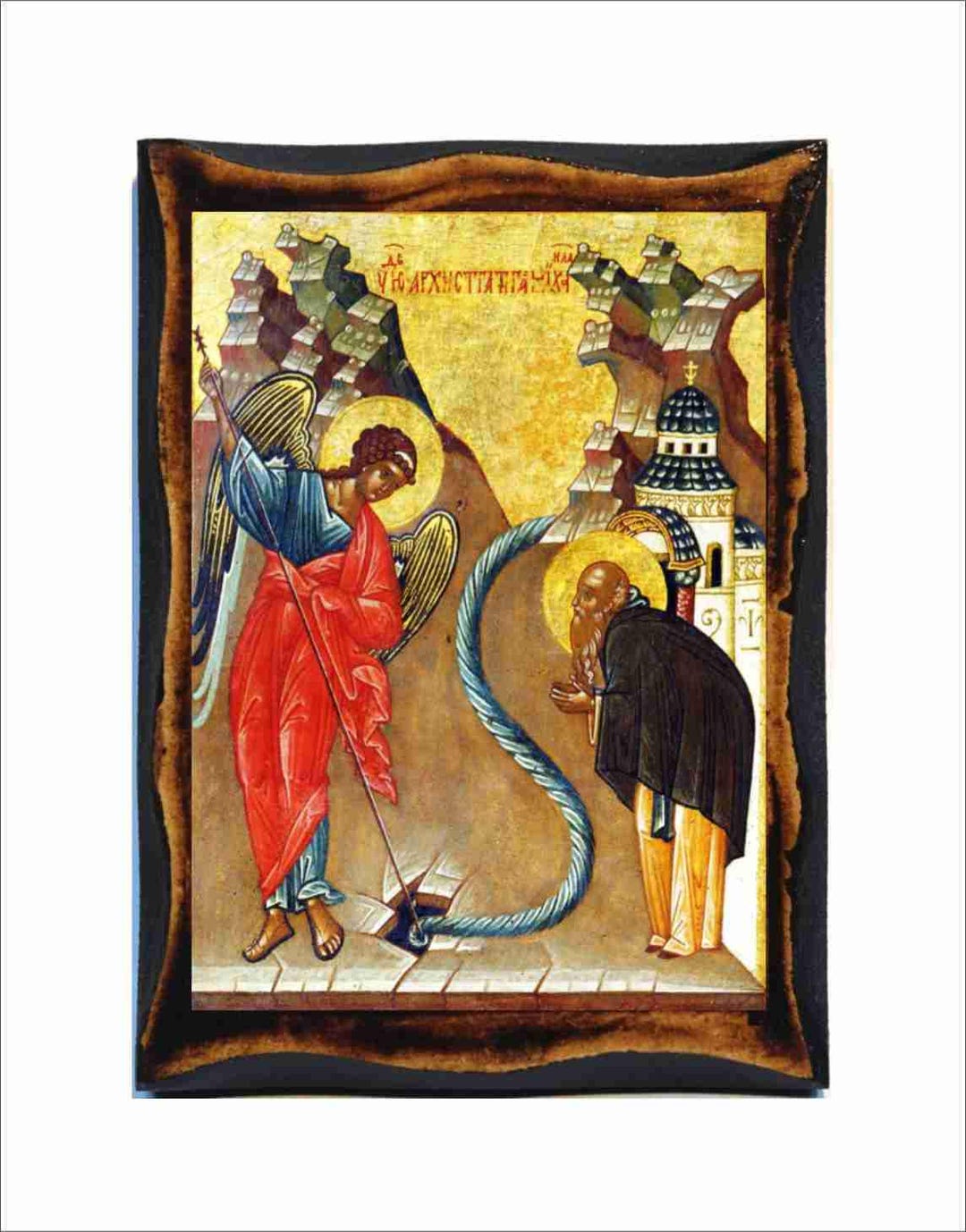Miracle at Chonae - Byzantine Art - Catholic Holy Card on Handmade Wood ...