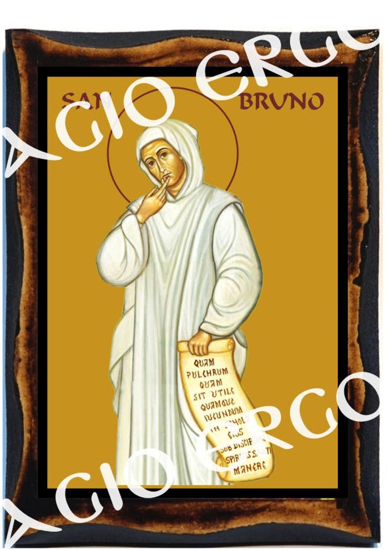 Icône catholique catholique romaine de saint Bruno de bois - Etsy France