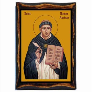 Saint Thomas Aquinas Byzantine Icon - Catholic Holy Card on Handmade ...