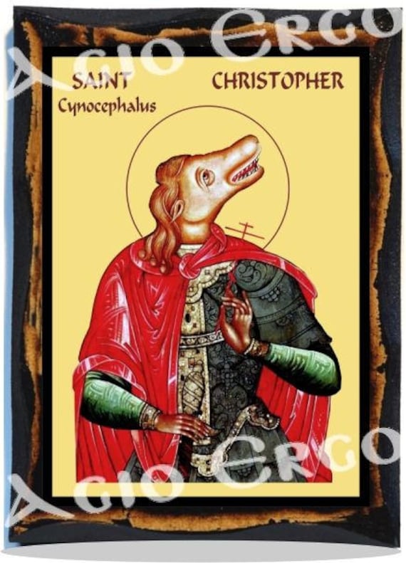 Saint Christopher the Dog Head cynocephaly Greek Orthodox | Etsy