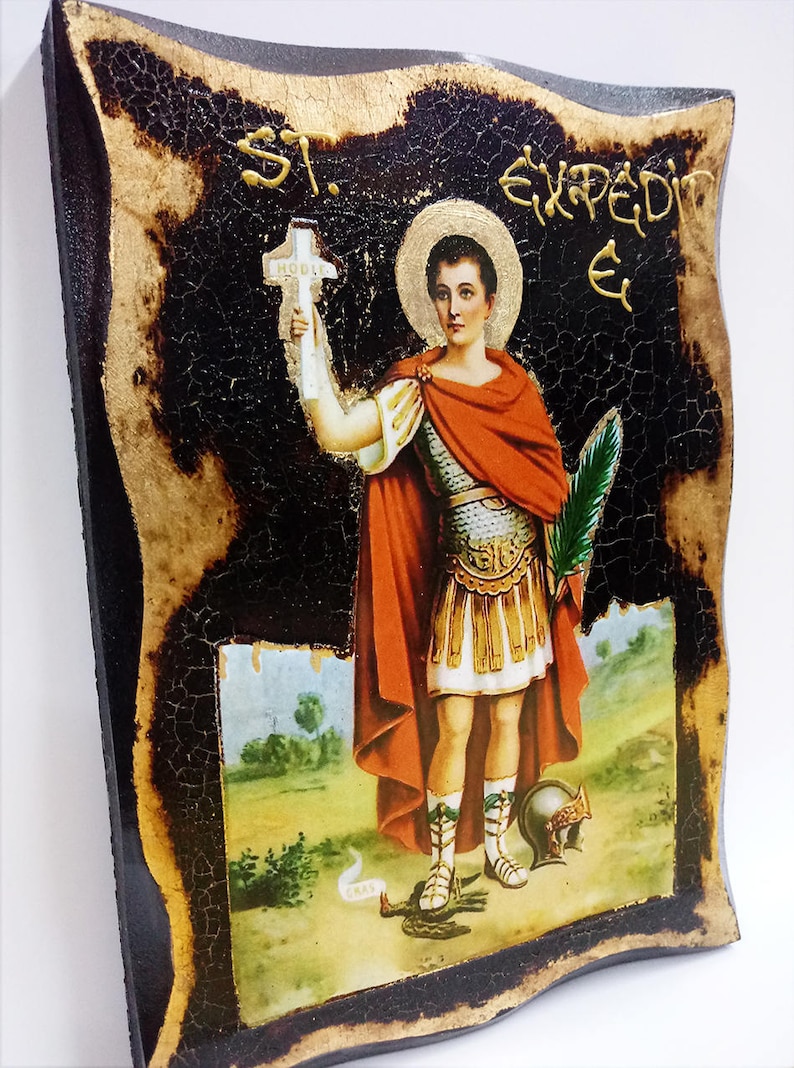 Saint Expedite Martyr Saint Expeditus Handmade Wood Icon on - Etsy