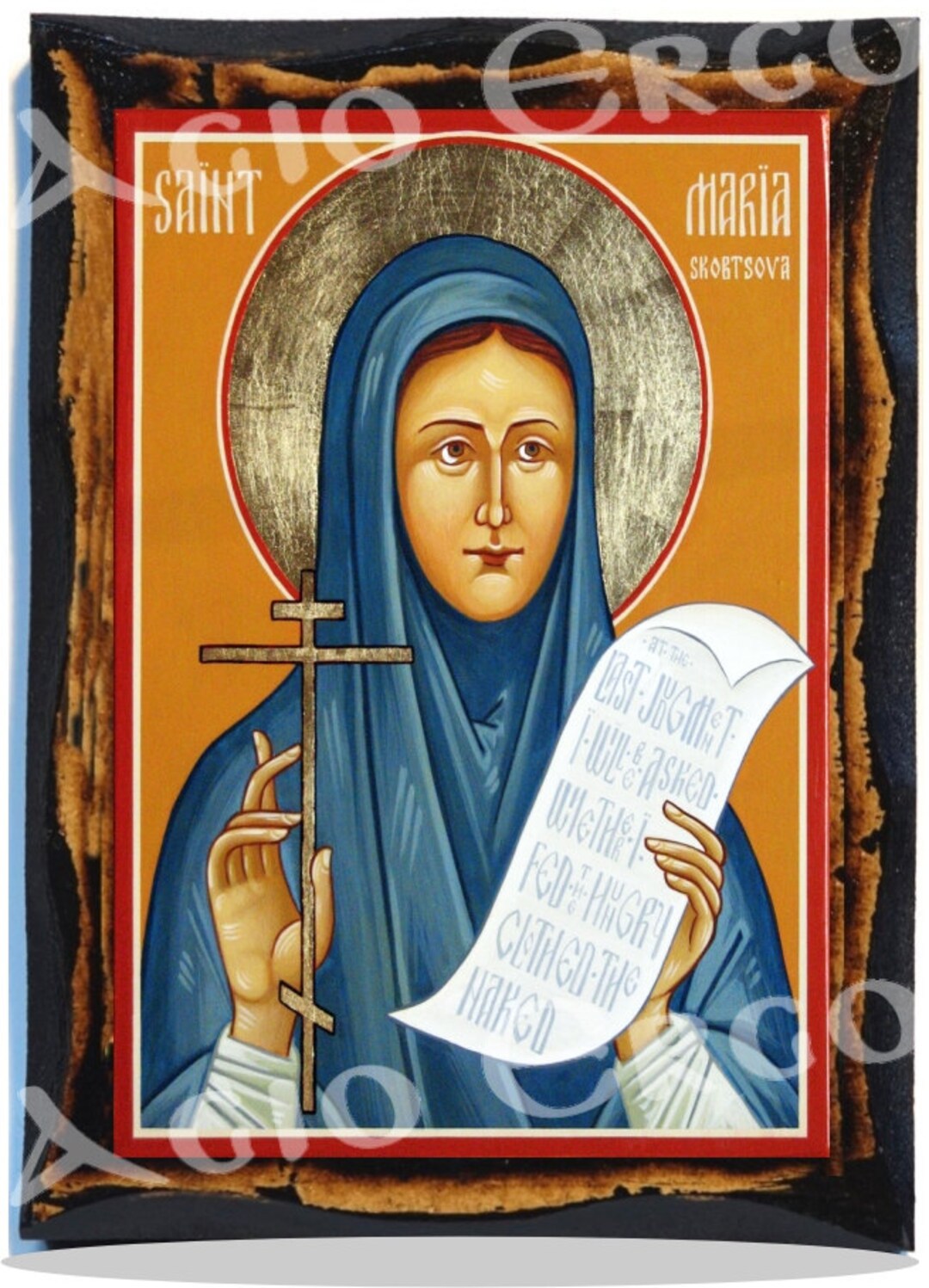 Saint Maria of Paris skobtsova Handmade Wood Icon on Plaque - Etsy
