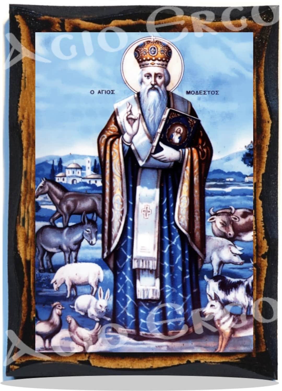 Saint Modestos of Jerusalem , Patron Saint of Animals Greek Orthodox ...