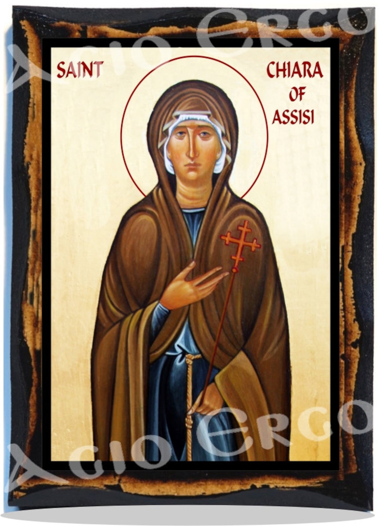 Saint Chiara Clare of Assisi Catholic Christian Icon on | Etsy