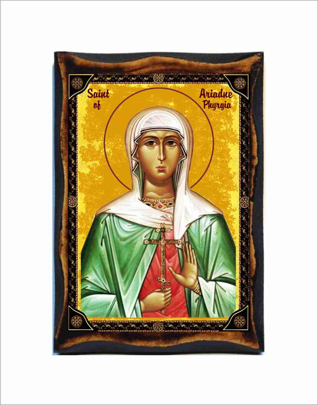 Saint Ariadne Icon - Orthodox Catholic Holy Card on Handmade Wood ...