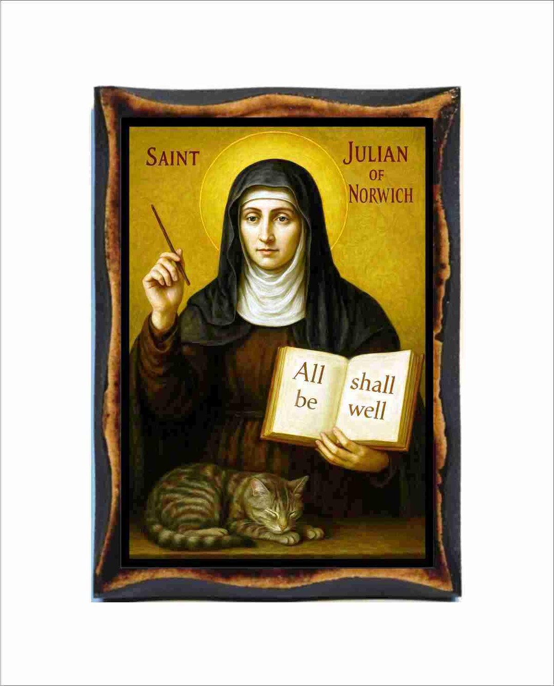 Saint Julian Patron of Cats - Byzantine Art - Catholic Holy Card on ...