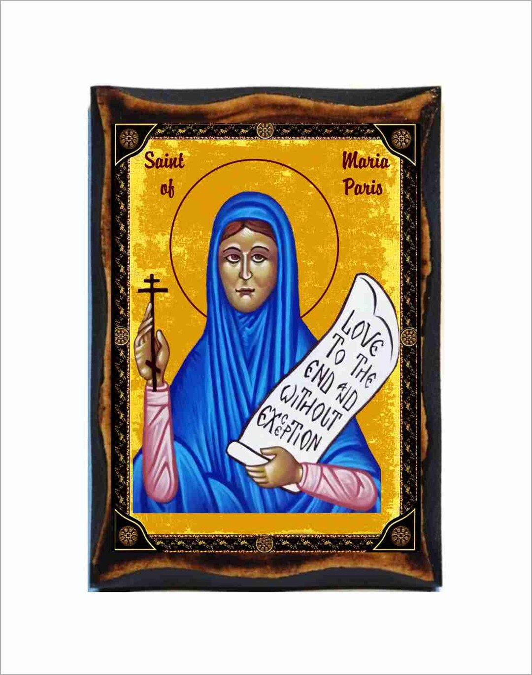 Saint Maria of Paris Icon - Byzantine Art - Catholic Holy Card on ...