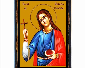 Saint Natalia of Cordoba - Holy Card - Handmade Wood Plaque - Etsy