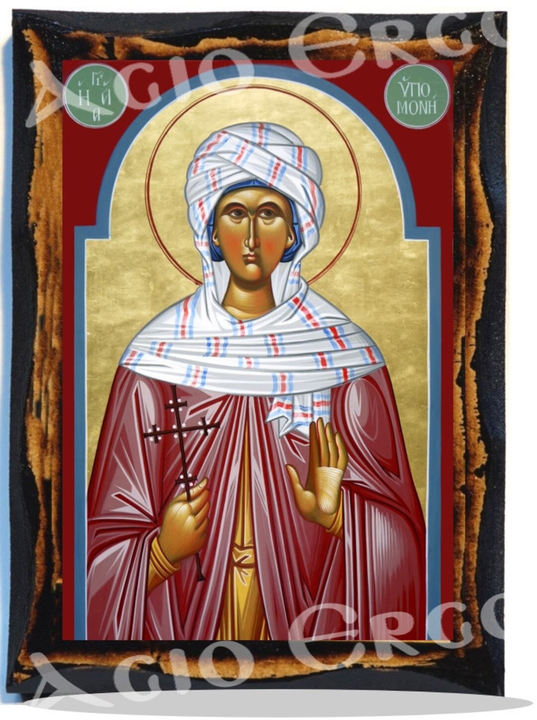 Saint Ipomoni Icon - Byzantine Art - Orthodox Catholic Holy Card on ...