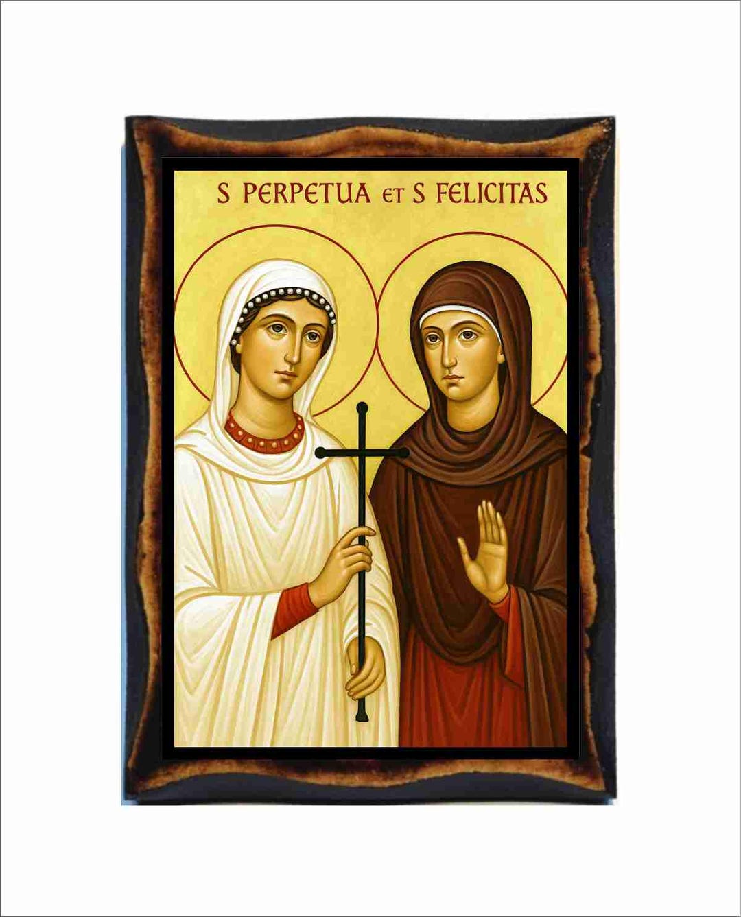 Perpetua and Felicity Icon - Byzantine Art - Catholic Holy Card on ...