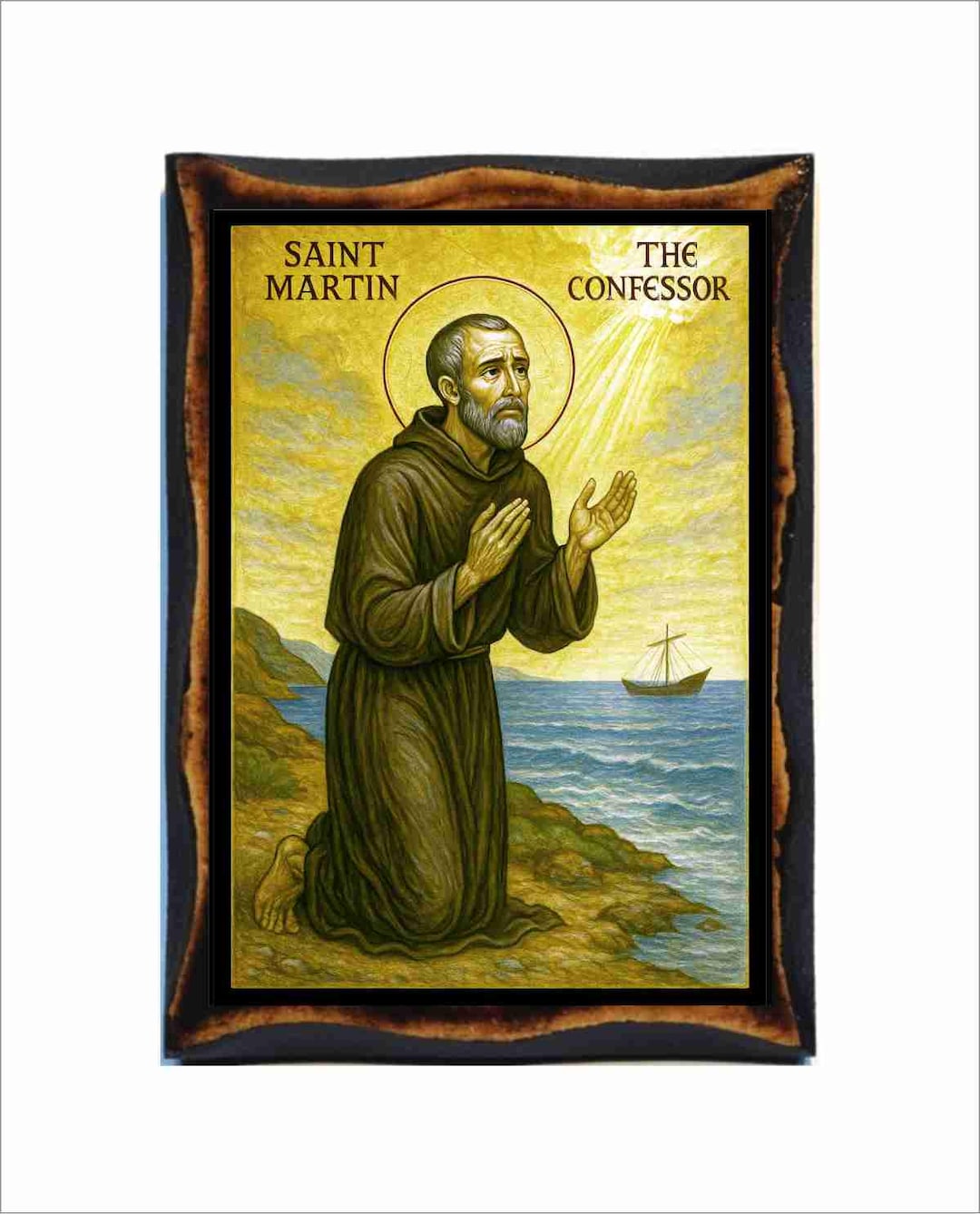 Martin the Confessor Icon - Byzantine Art - Catholic Holy Card on ...