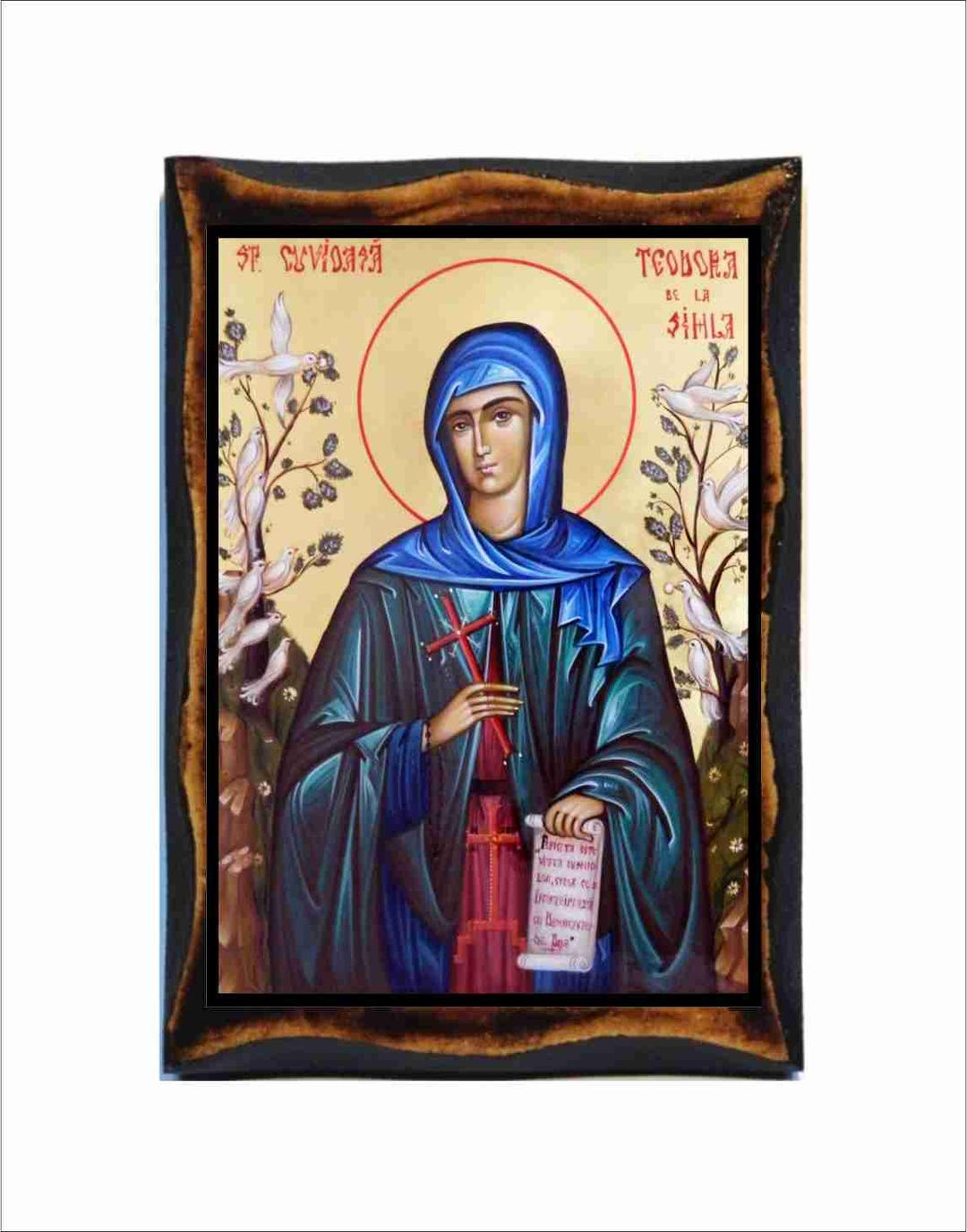 Theodora of Sihla Icon - Byzantine Art - Orthodox Catholic Holy Card on ...