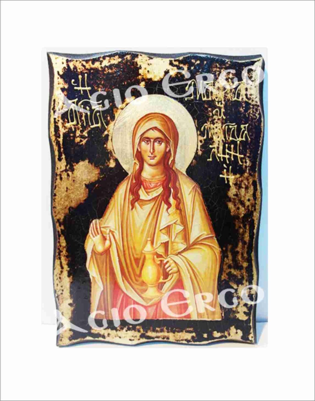 Handmade Mary Magdalene Wood Icon With 24K Gold Leaf - Etsy