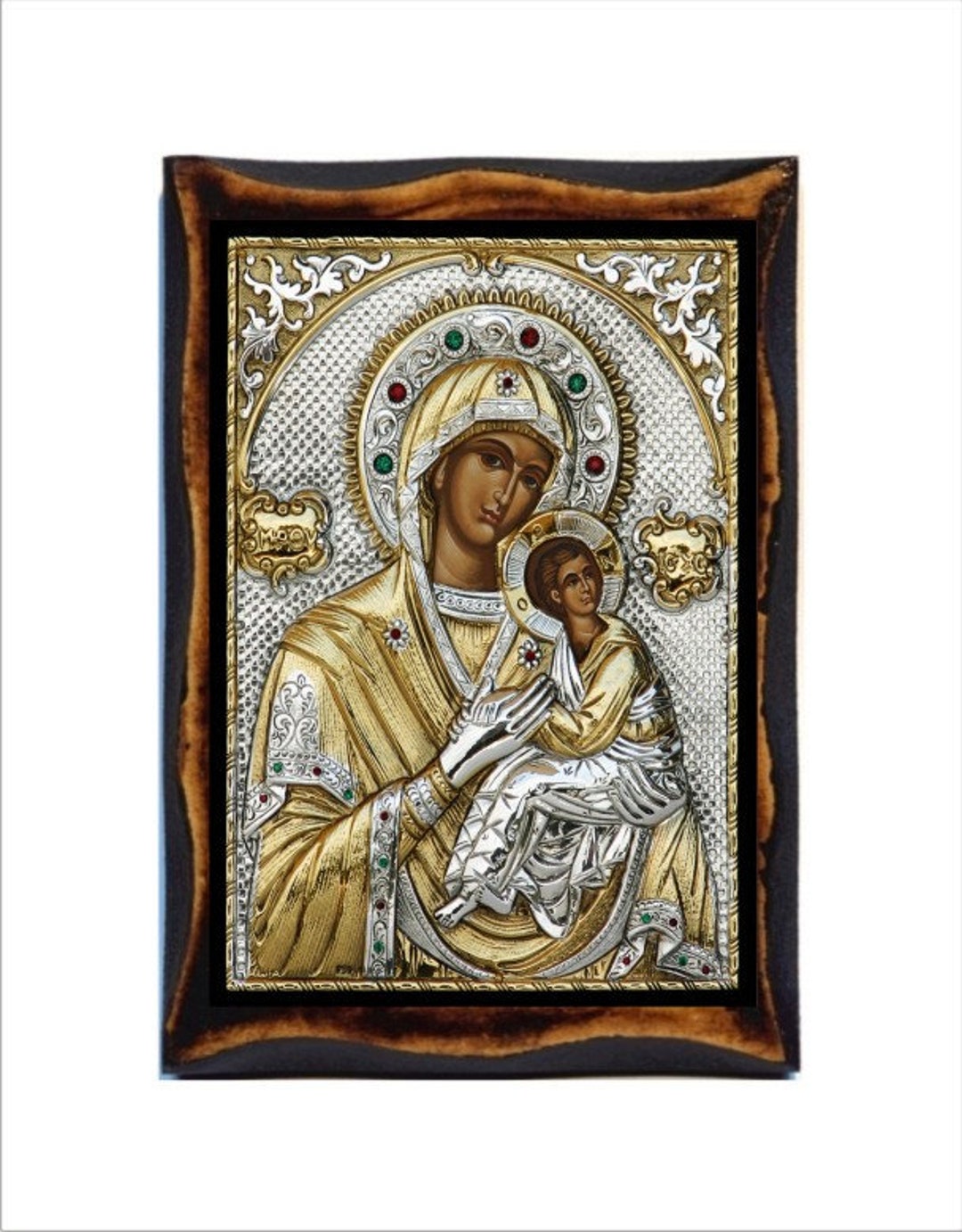 Our Lady of Perpetual Help Icon - Orthodox Holy Card on Handmade Wood ...