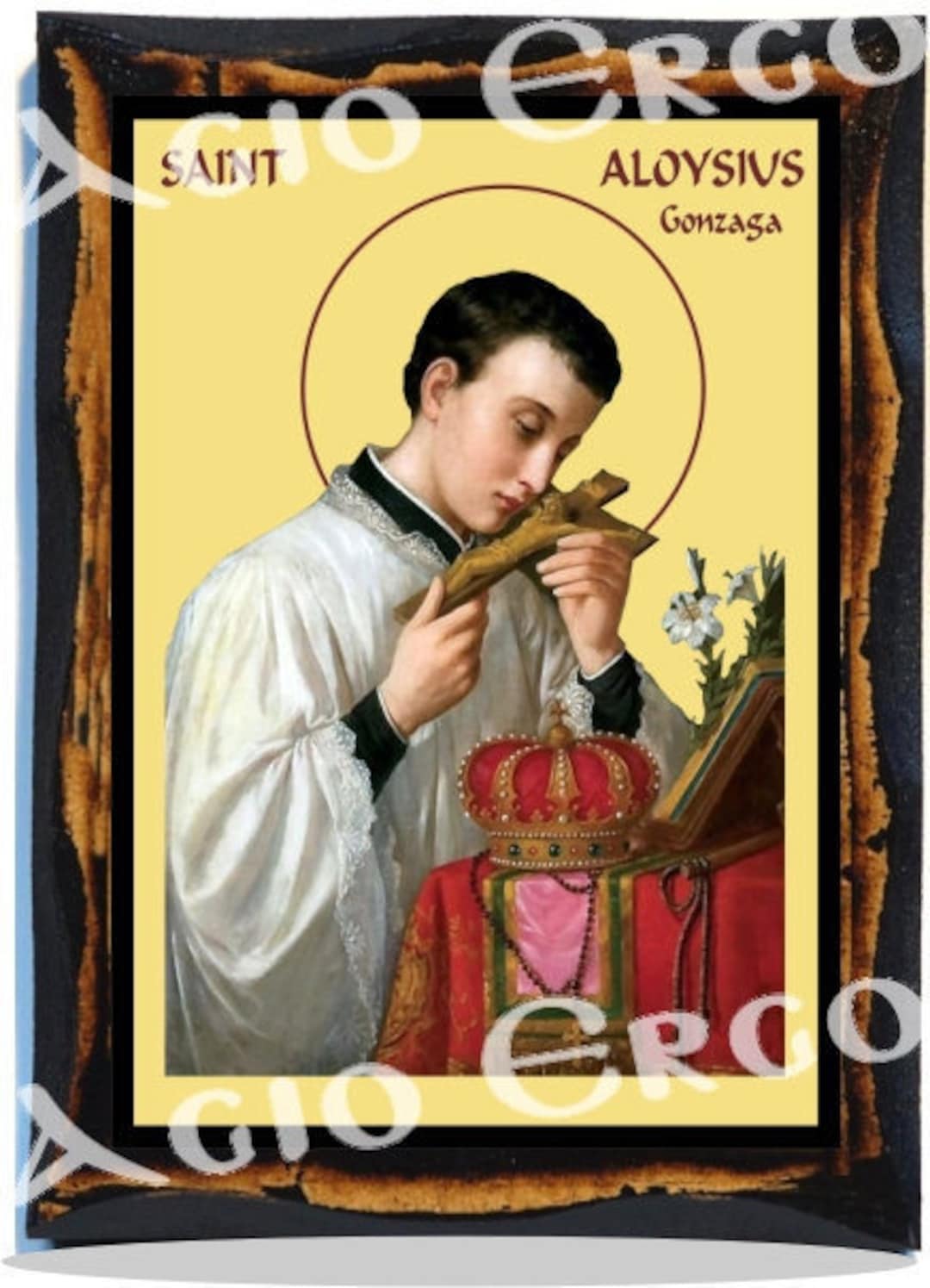Saint Aloysius Gonzaga Catholic Christian Icon on Wood - Etsy