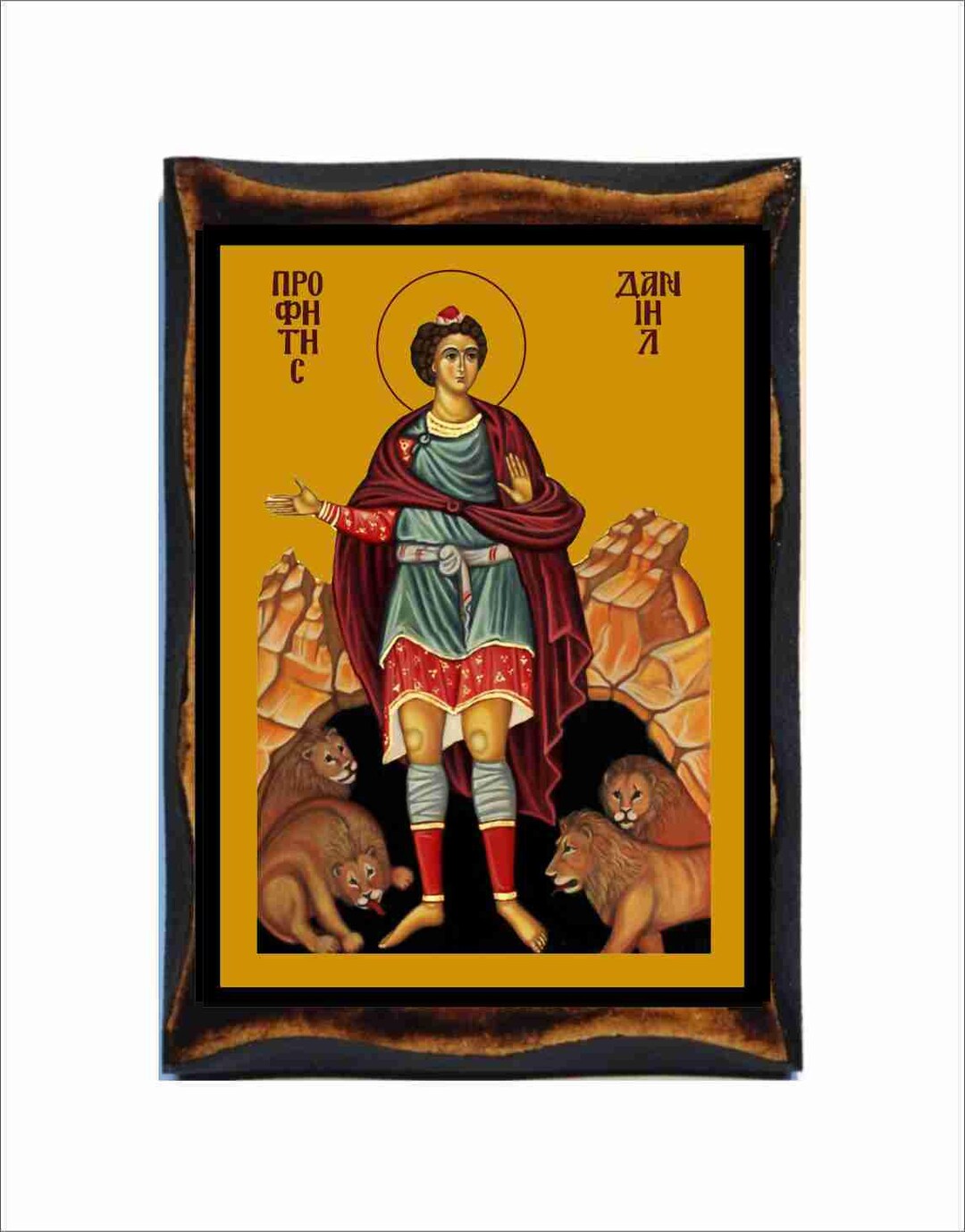 Saint Daniel the Prophet Byzantine Icon - Catholic Holy Card on ...