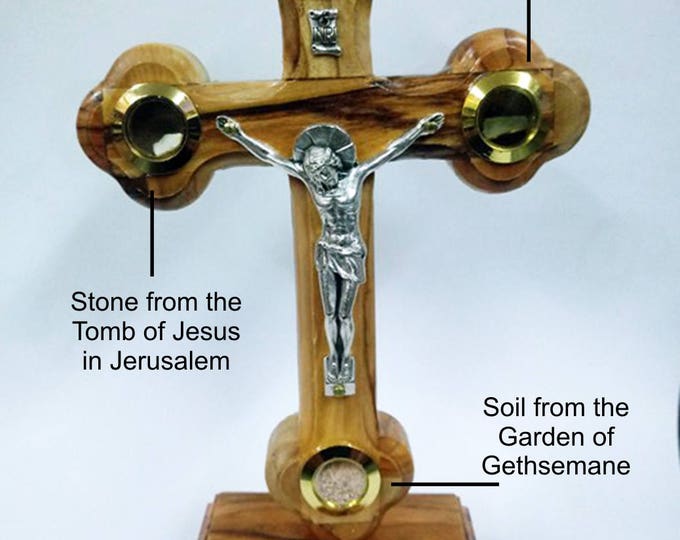 Jerusalem Crucifix Self-adhesive Base olive Wood Crucifix - Etsy
