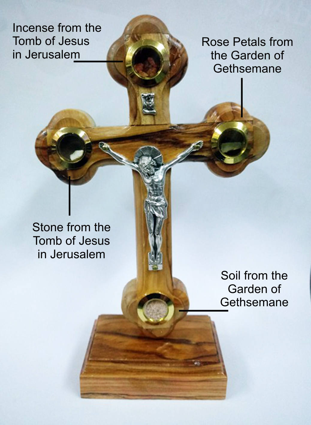 Jerusalem Crucifix Self-adhesive Base Olive wood crucifix | Etsy