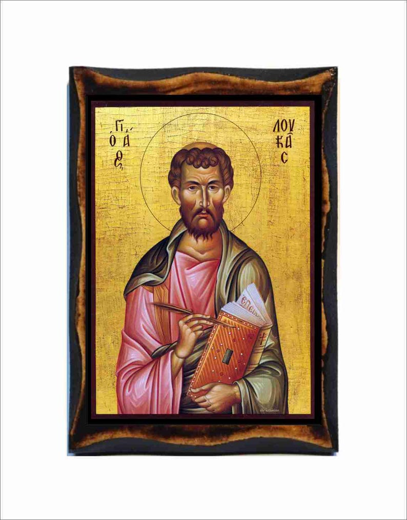 Saint Luke Icon - Byzantine Art - Orthodox Catholic Holy Card on ...