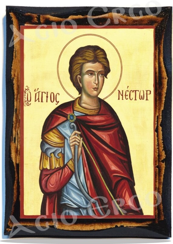 Saint Nestor Greek Orthodox Russian Mount Athos Byzantine | Etsy
