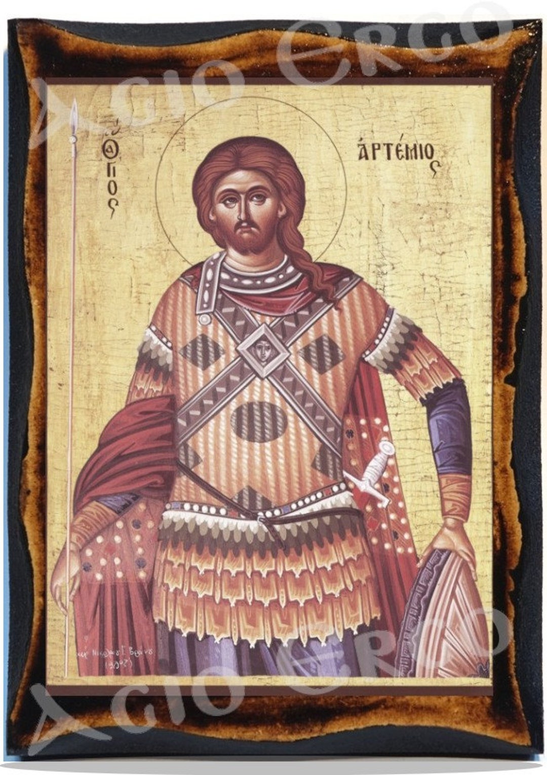 Saint Artemius of Antioch Greek Orthodox Byzantine Christian Icon on ...