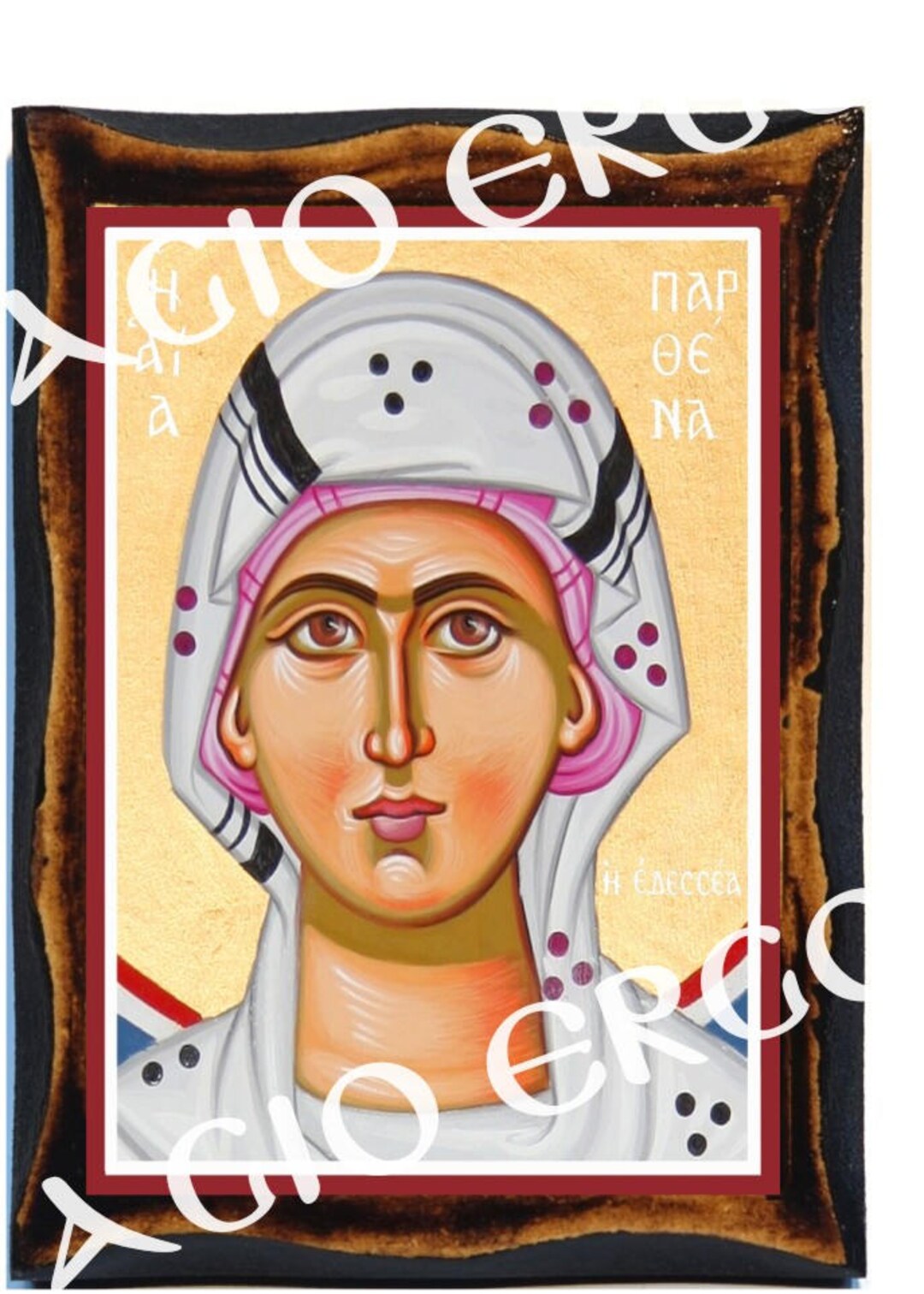 Parthena of Edessa Icon - Byzantine Art - Catholic Holy Card on ...